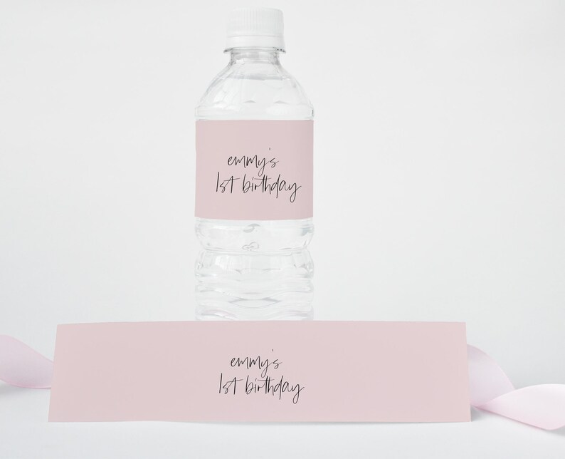 Printable Water Bottle Labels Blush Pink Editable Water - Etsy Australia
