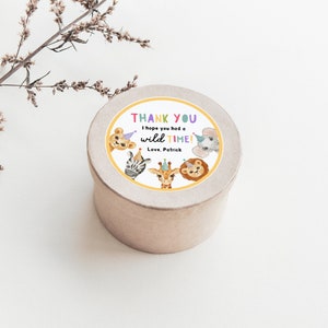 Editable Party Animals Favor Tags, Girl or Boy Wild One Safari Animals ...