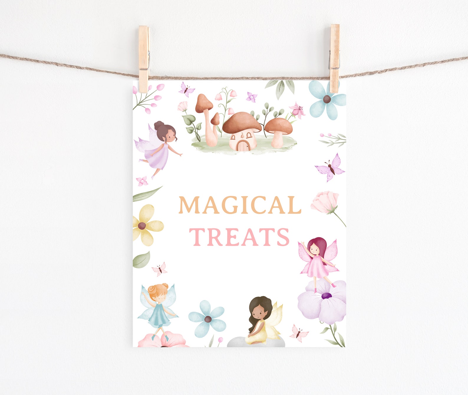 Magical Treats Party Table Sign, Fairy Princess Birthday Baby Shower ...