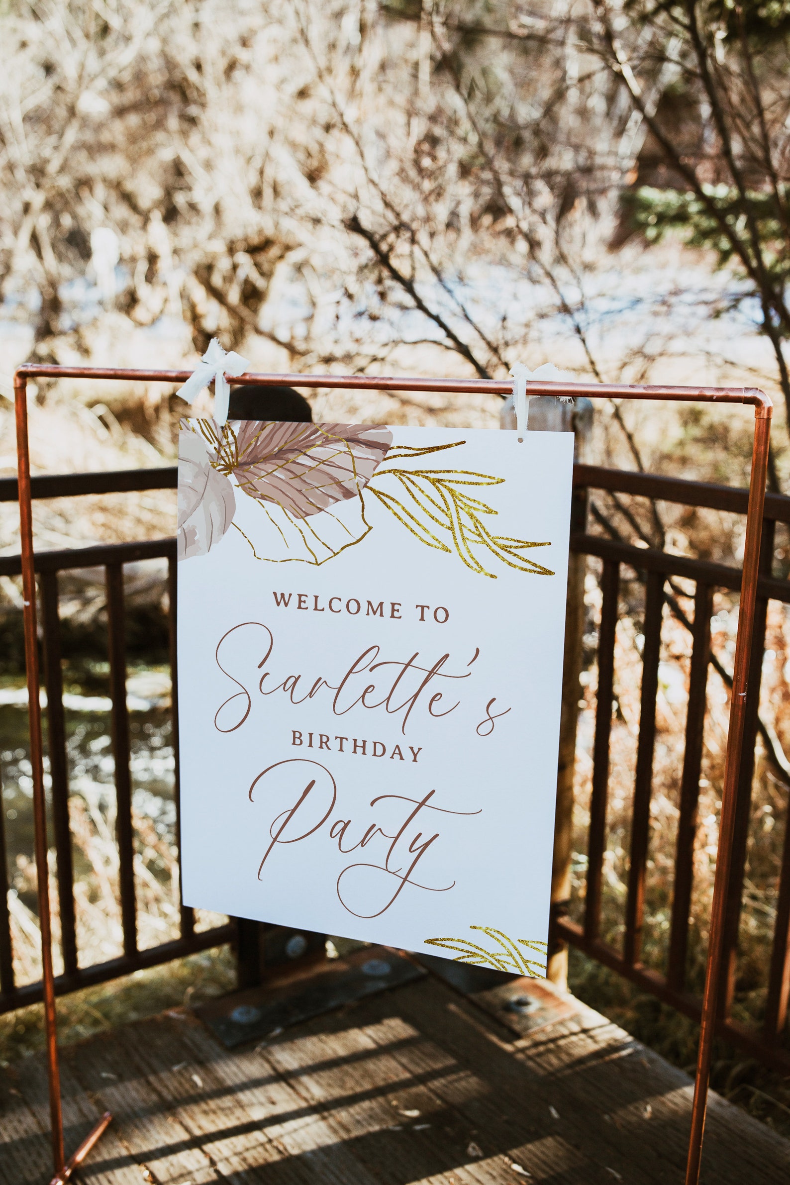 Bohemian Birthday Welcome Sign, Editable Printable Template Instant ...