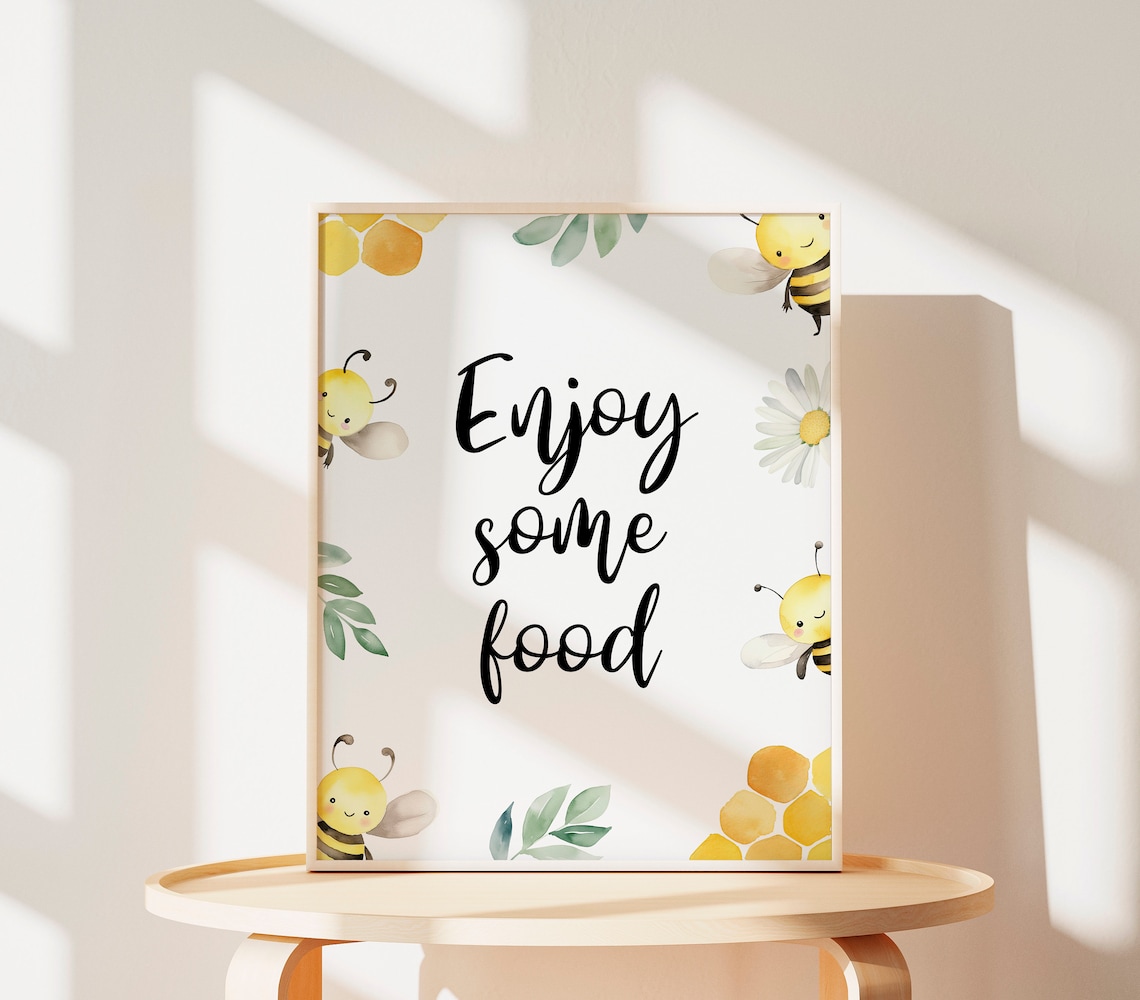Enjoy Some Food Sign, Editable Template Printable Instant Download ...