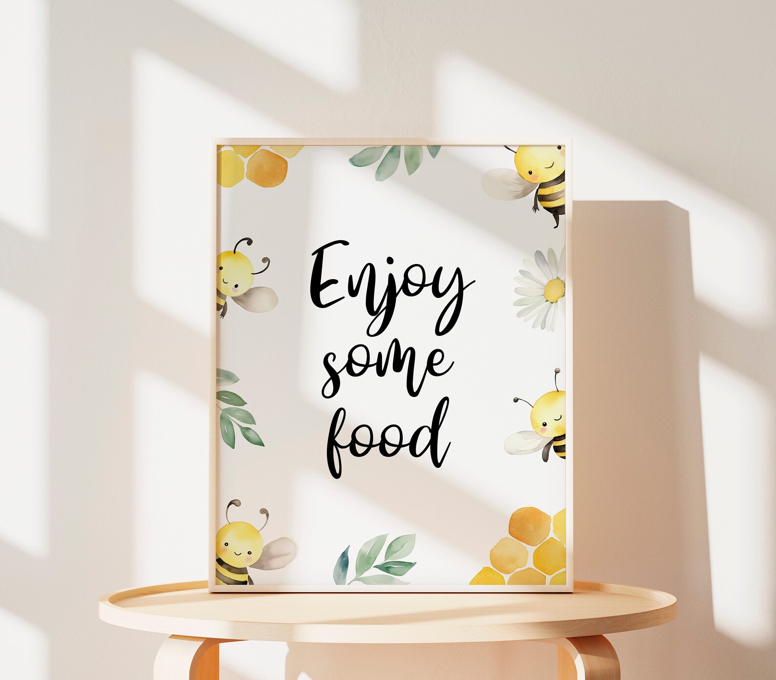 Enjoy Some Food Sign, Editable Template Printable Instant Download ...