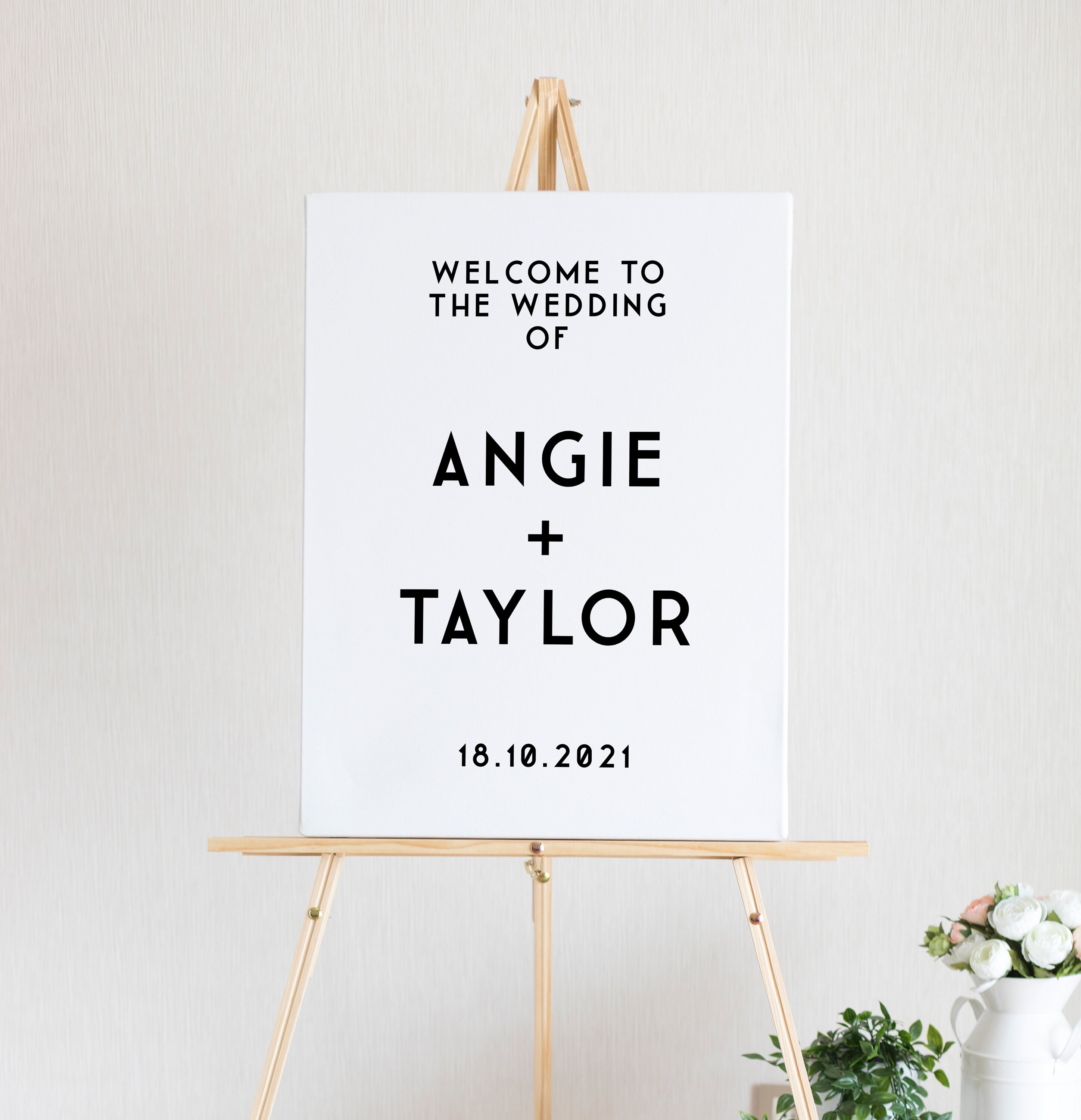 Simple Wedding Welcome Sign, Welcome Poster, Editable Printable Wedding ...
