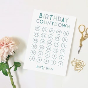 Birthday Countdown Printable Template, Kids Bday Party Countdown ...