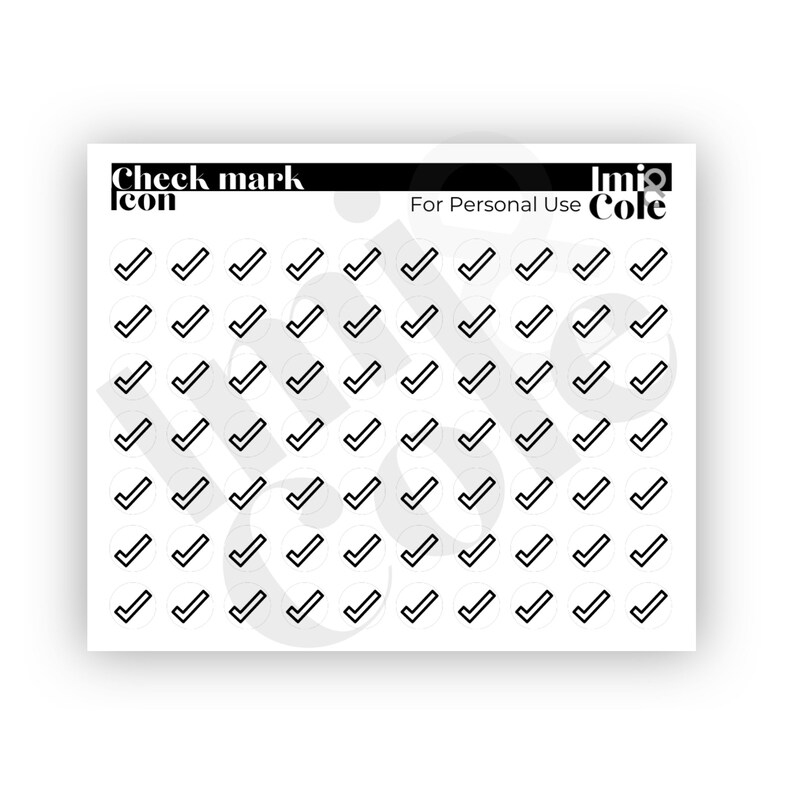 Printable Stickers | CHECK MARK Mini Icons - Etsy UK