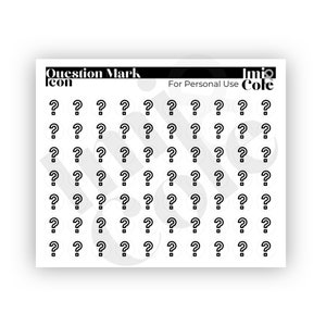 Printable Stickers | QUESTION MARK Icons Mini + Script - Etsy