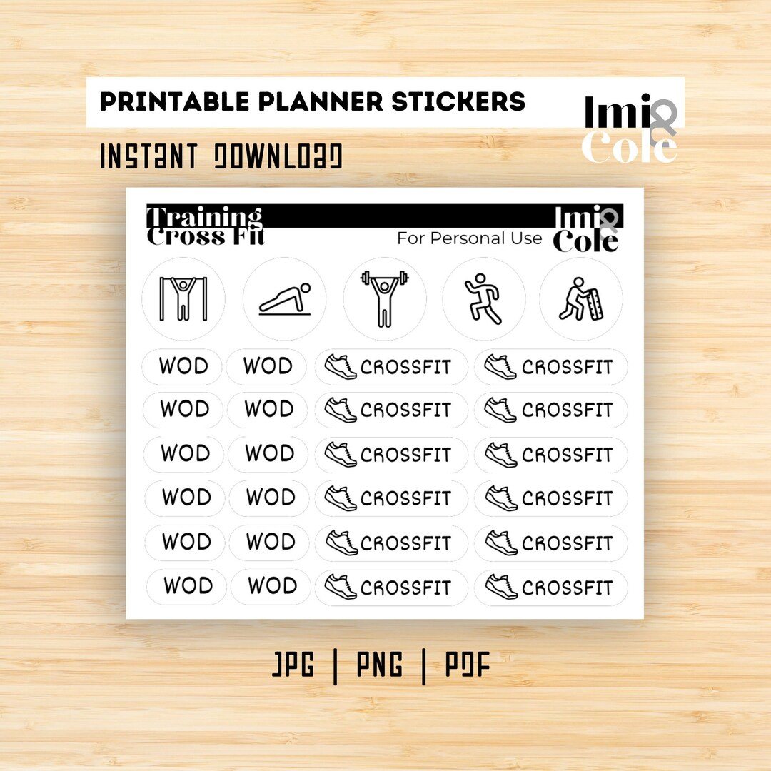Printable Stickers | CROSSFIT Mini Icon + Script - Etsy