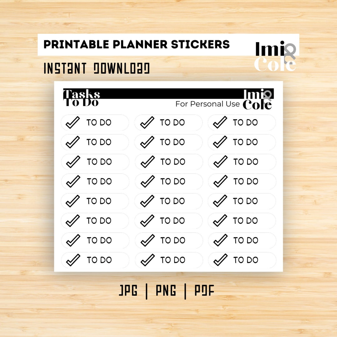 Printable Stickers | TO DO Mini Icon + Script - Etsy