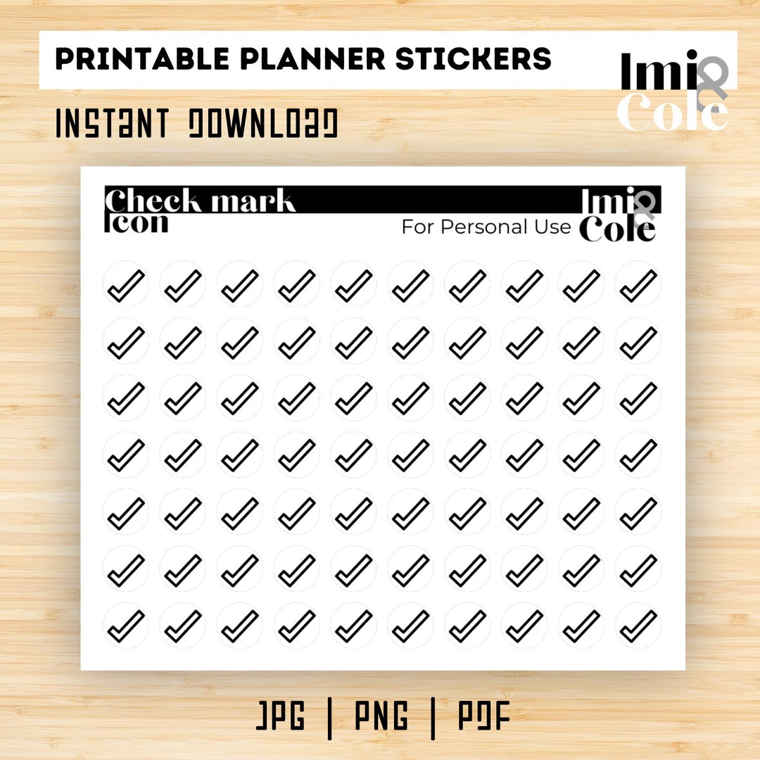 Printable Stickers CHECK MARK Mini Icons - Etsy