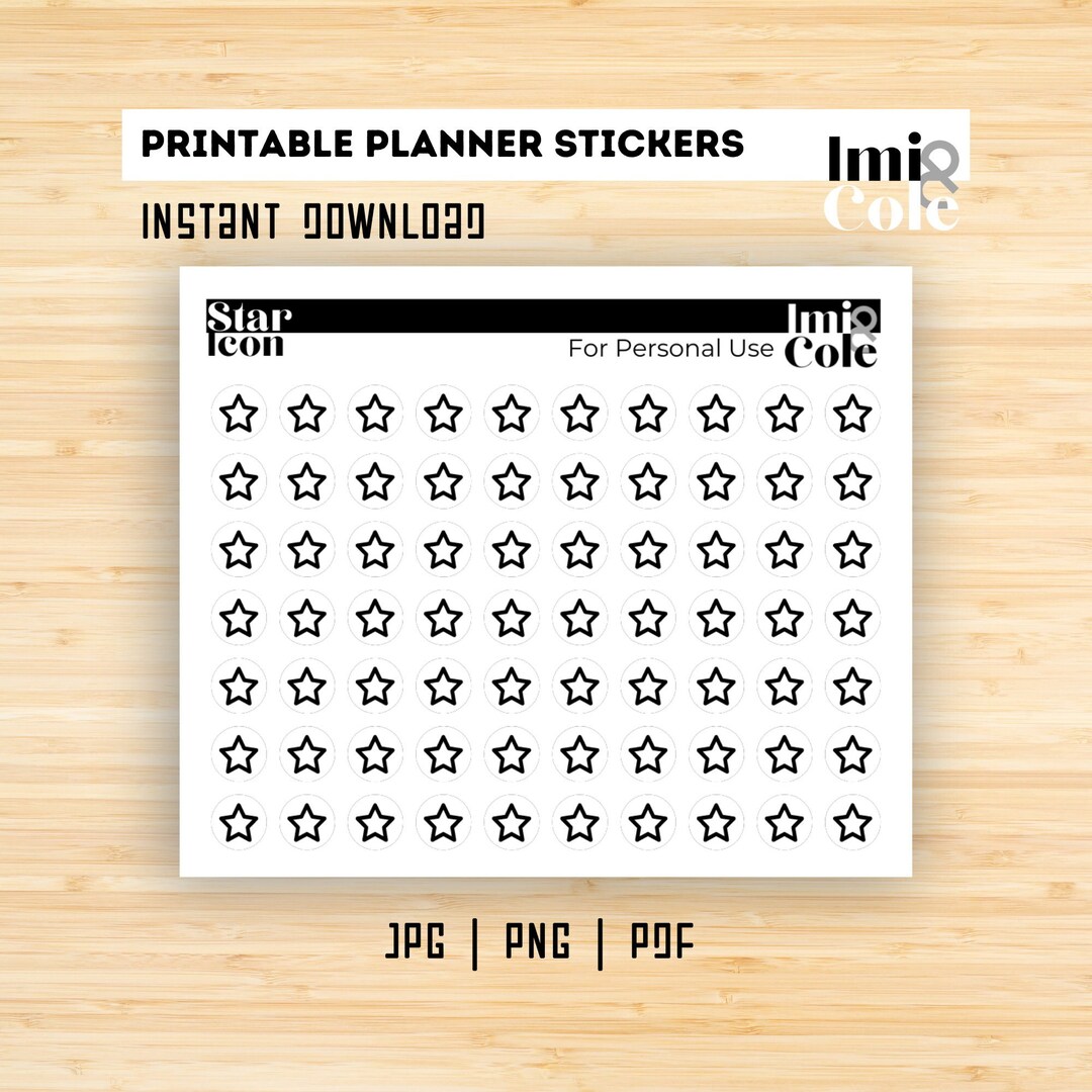 Printable Stickers | STAR Mini Icons - Etsy