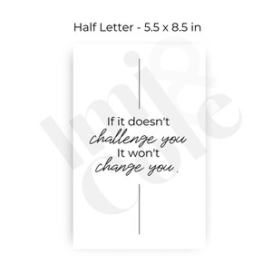 Printable Dashboard | Challenge & Change | Half Letter - Etsy