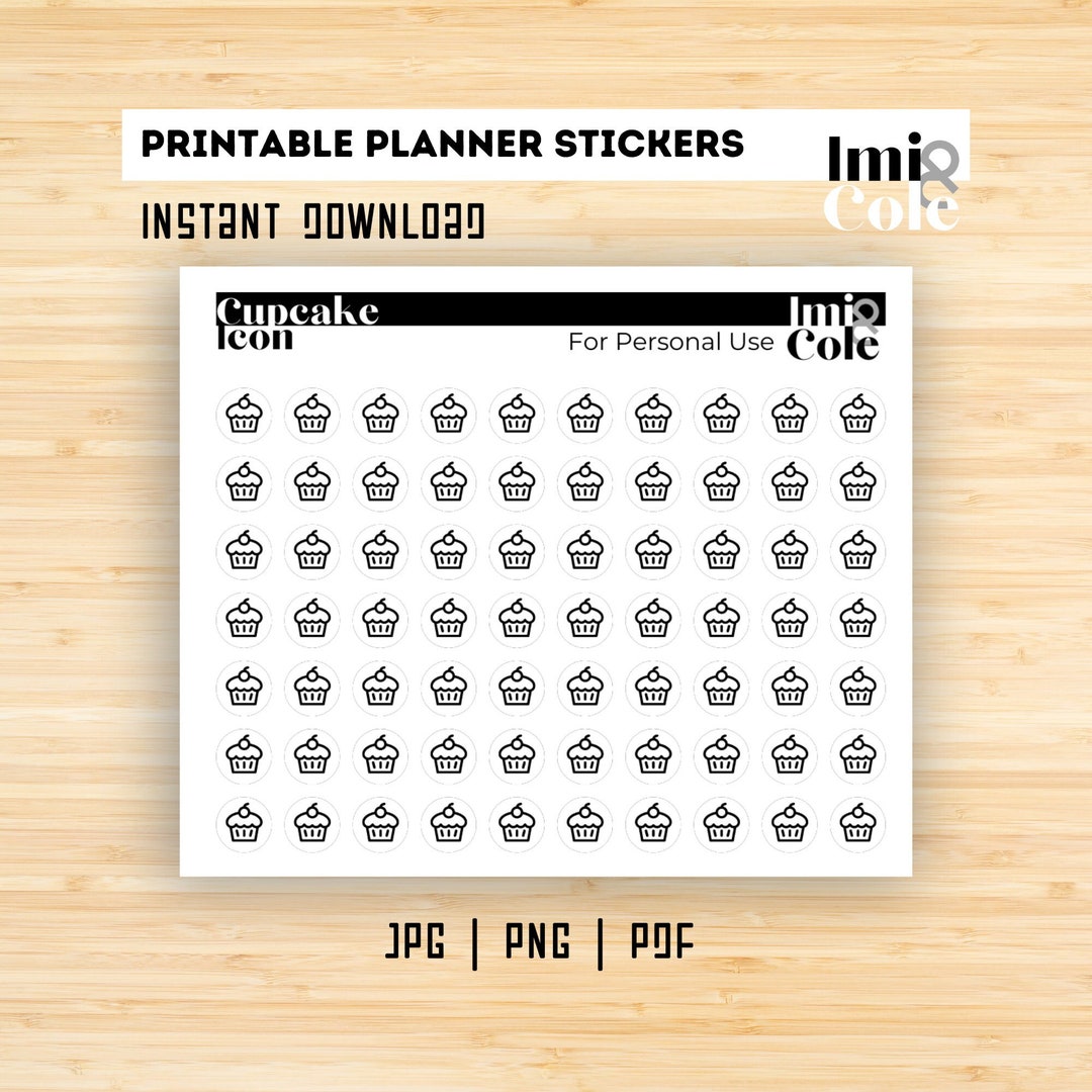 Printable Stickers | CUPCAKE Mini Icons - Etsy