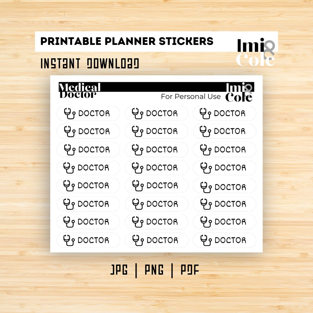 Printable Stickers | DOCTOR Mini Icon + Script - Etsy