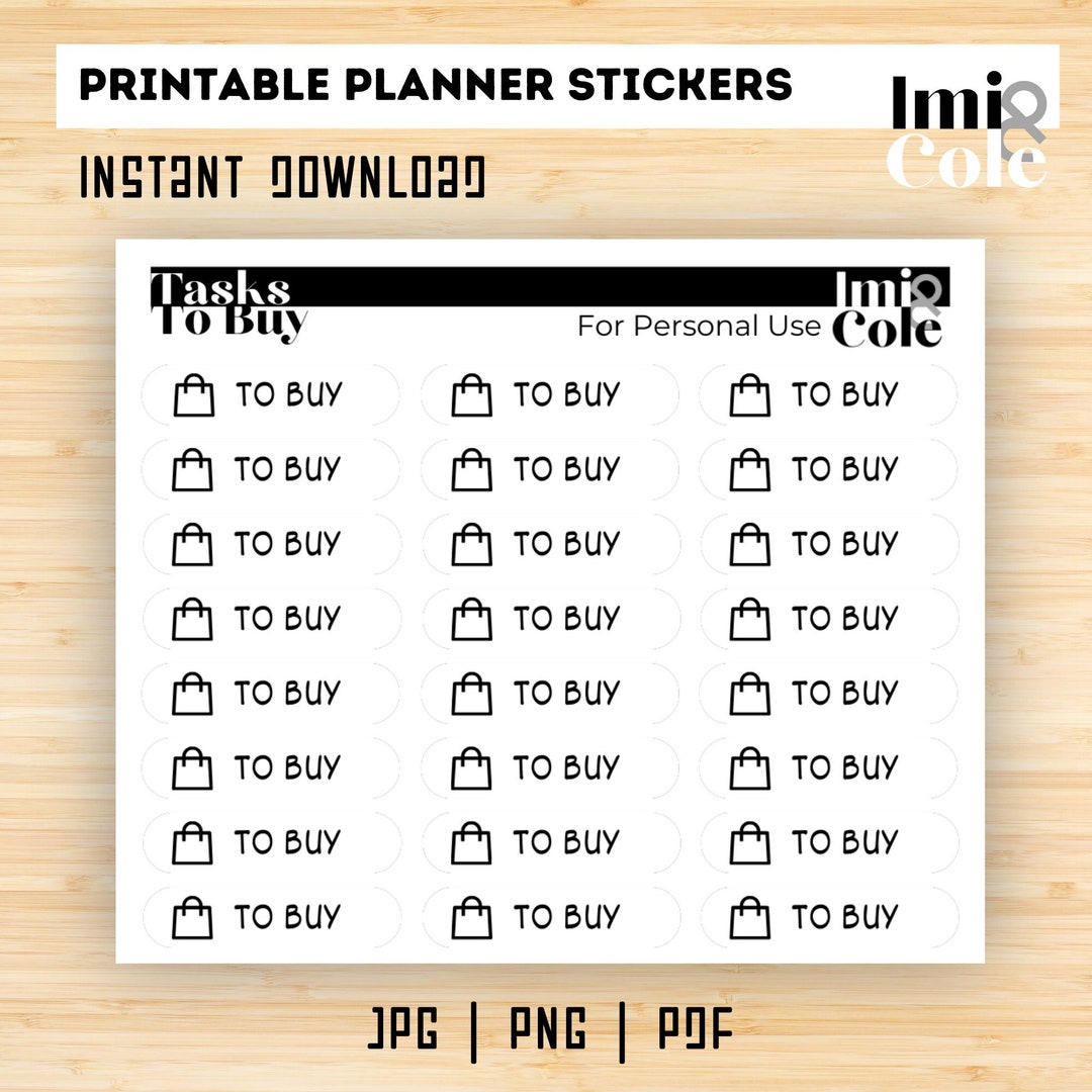 Printable Stickers TO BUY Mini Icon Script - Etsy