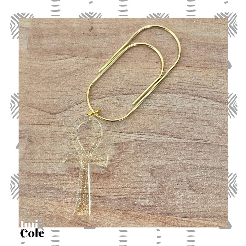 Ankh Planner Clip | GOLD GLITTER | Bookmark - Etsy