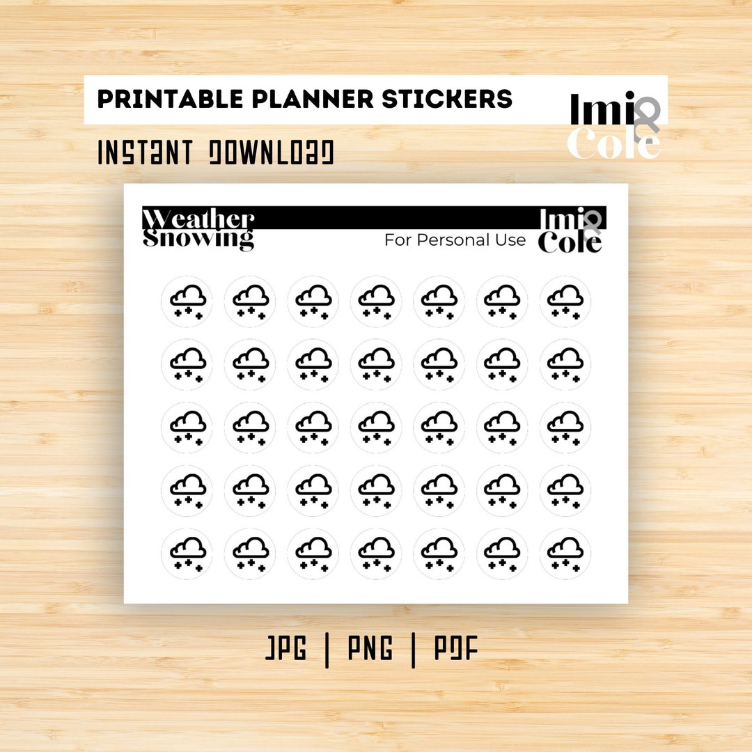 Printable Stickers | SNOWING Mini Icons - Etsy