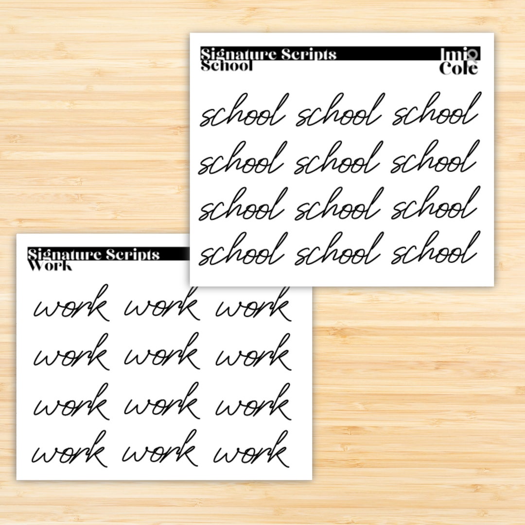 Sticker Sheet | School | Work | Script Sticker | Scripts Stickers ...