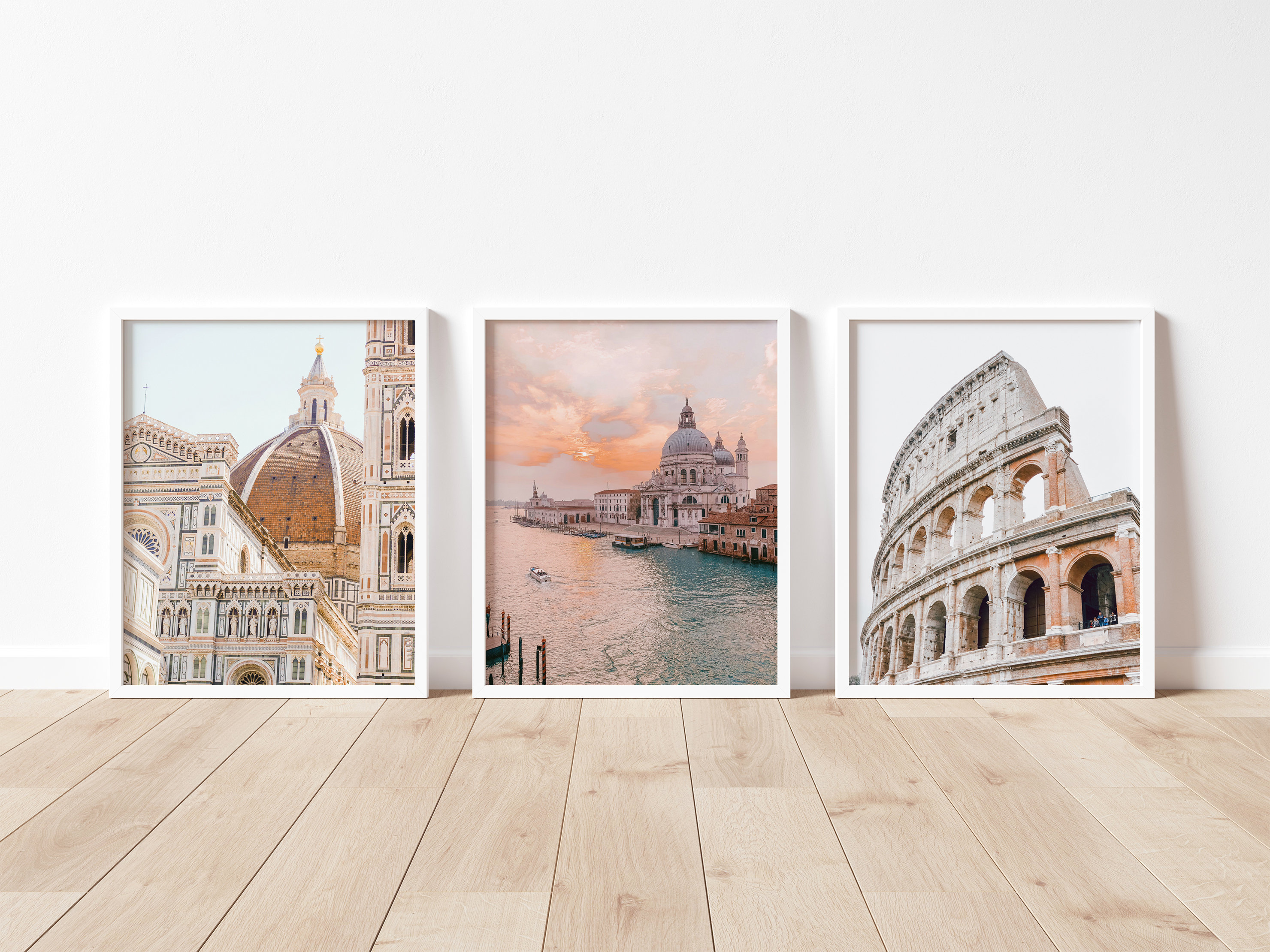 Italy Art Print Set of 3 Rome Colosseum Print Florence Duomo - Etsy
