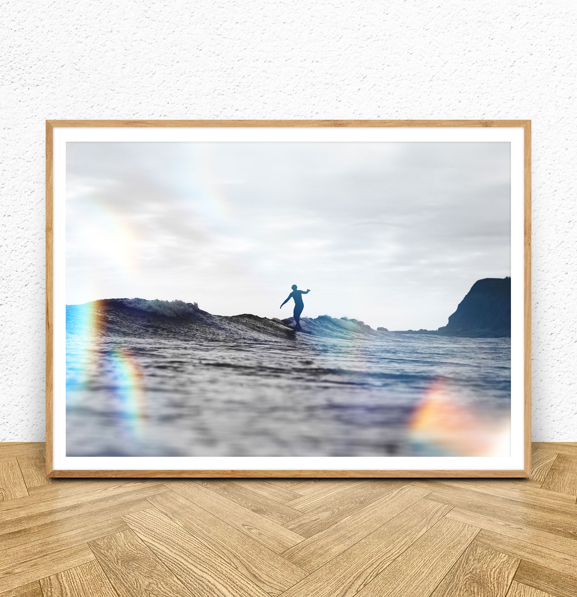 Black and White Longboard Surf Art Print, Surf Wall Decor, Coastal Art ...