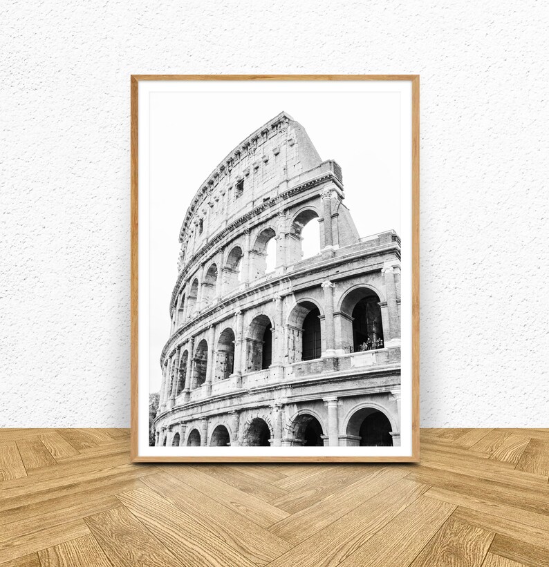 Black and White Italy Art Print Set, Rome Colosseum Print, Florence ...