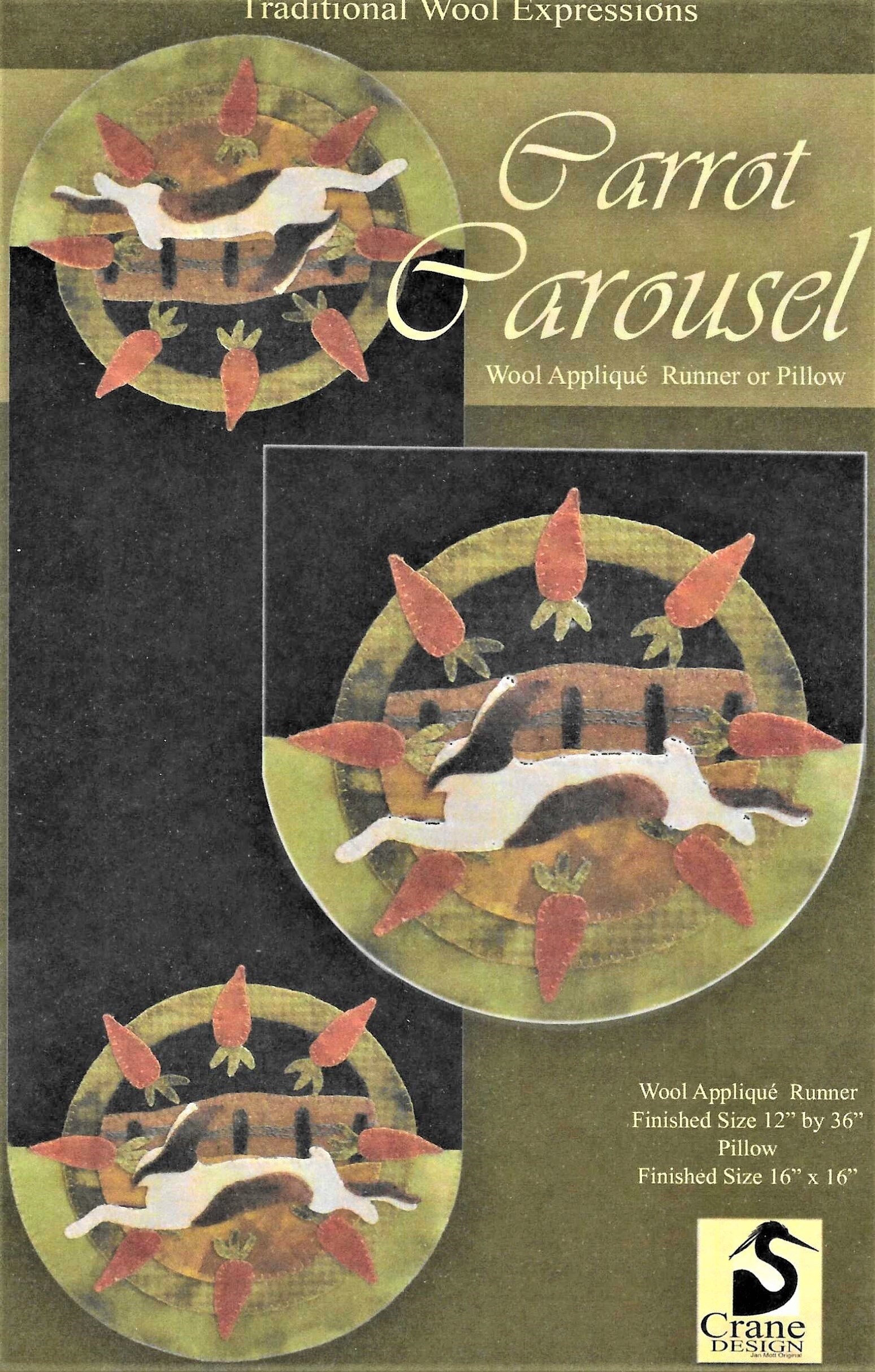 Carrot Carousel Wool Applique PATTERN for Runner or Pillow, Crain ...