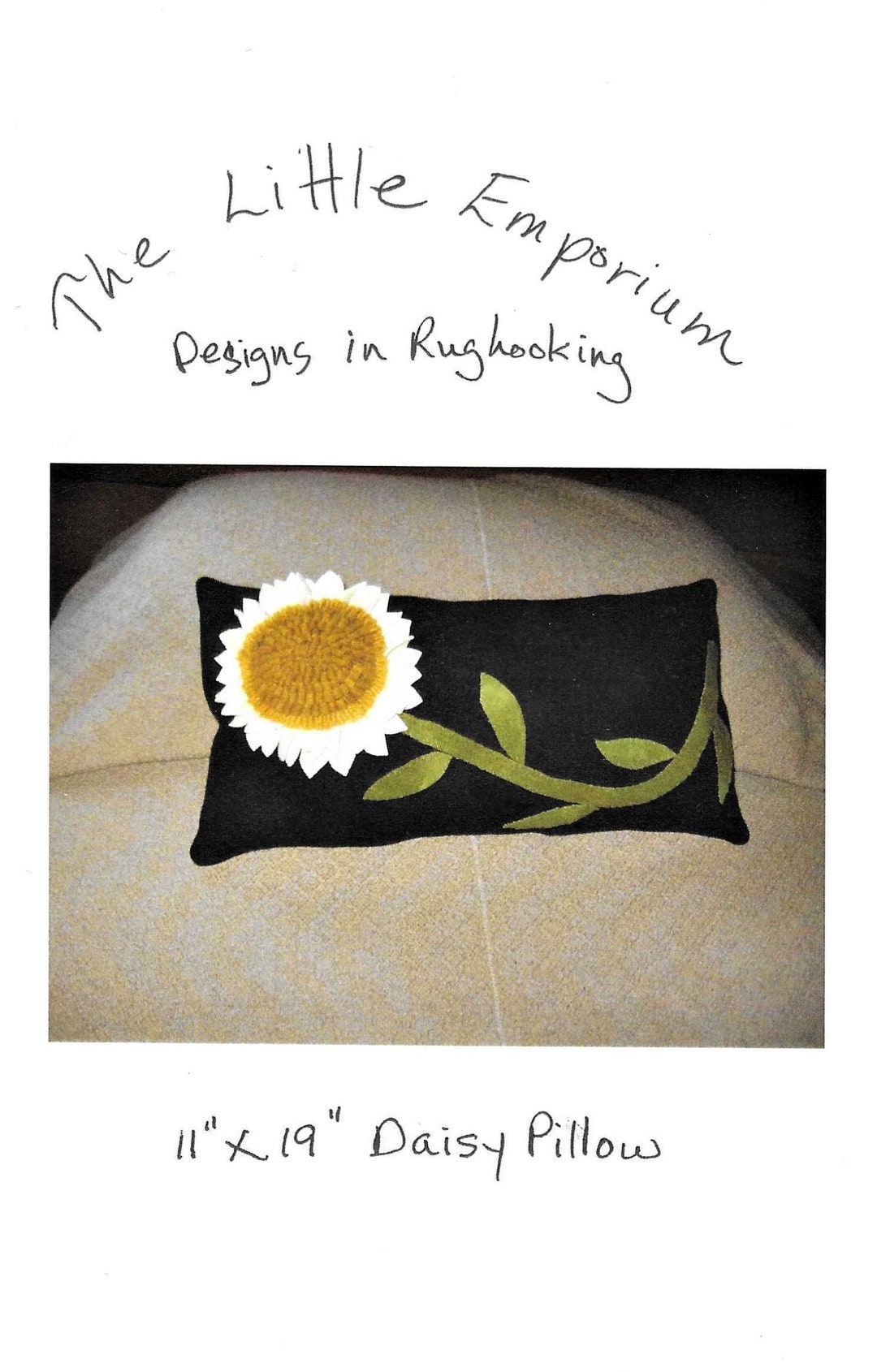Daisy Pillow PATTERN - Rug Hooking, Proddy, Wool Applique - Spring ...