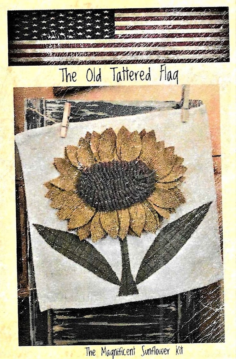 Magnificent Sunflower KIT Rug Hooking, Proddy, Wool Applique the Old ...