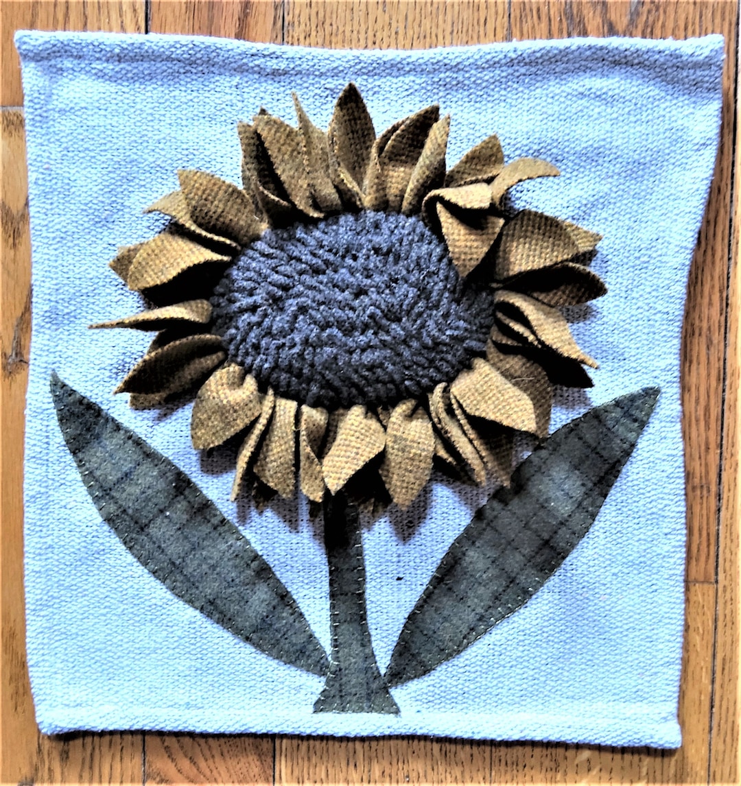 Magnificent Sunflower KIT Rug Hooking, Proddy, Wool Applique the Old ...