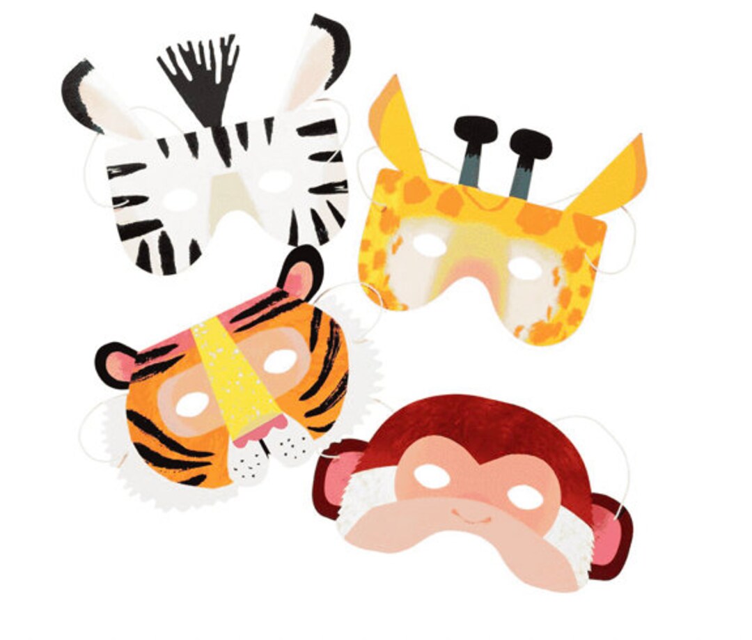 Animal Party Masks / Paper Party Masks/ Party Animal Birthday Party ...