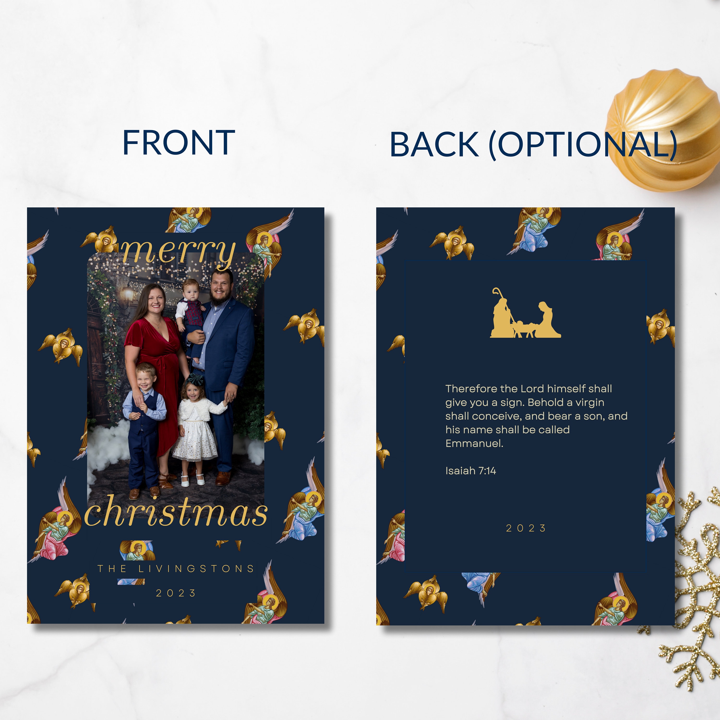 Catholic Christmas Cards Printable With Photo Template, Family ...