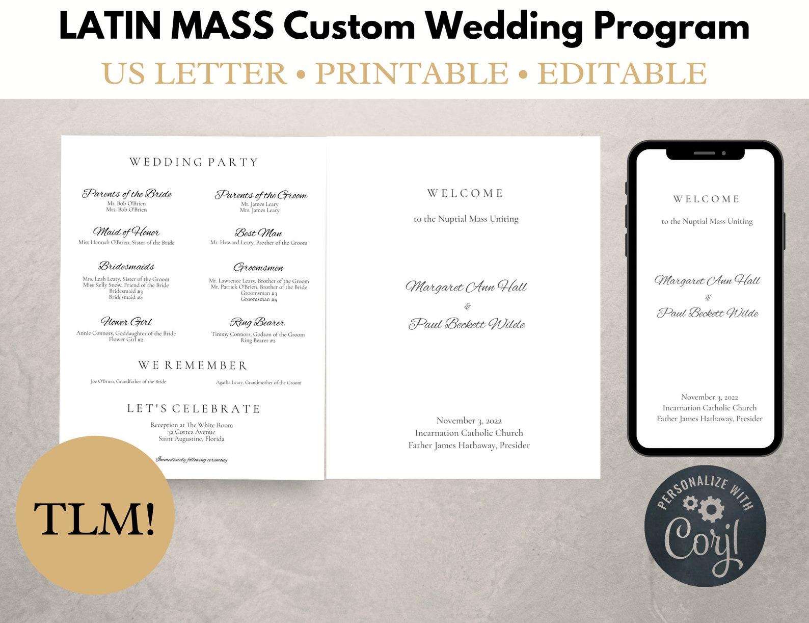 TLM Catholic Wedding Program Mass Template Traditional Latin - Etsy