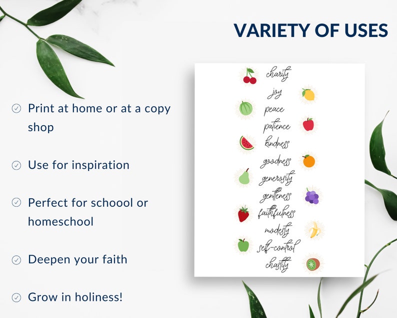 Fruits of the Spirit Catholic Fruits of the Spirit Wall Decor ...