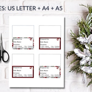 Potluck Tent Cards for Christmas, Table Tents, Food Tent Cards Template ...