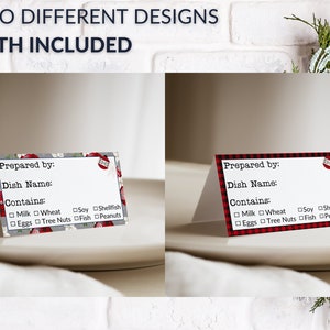 Potluck Tent Cards for Christmas, Table Tents, Food Tent Cards Template ...