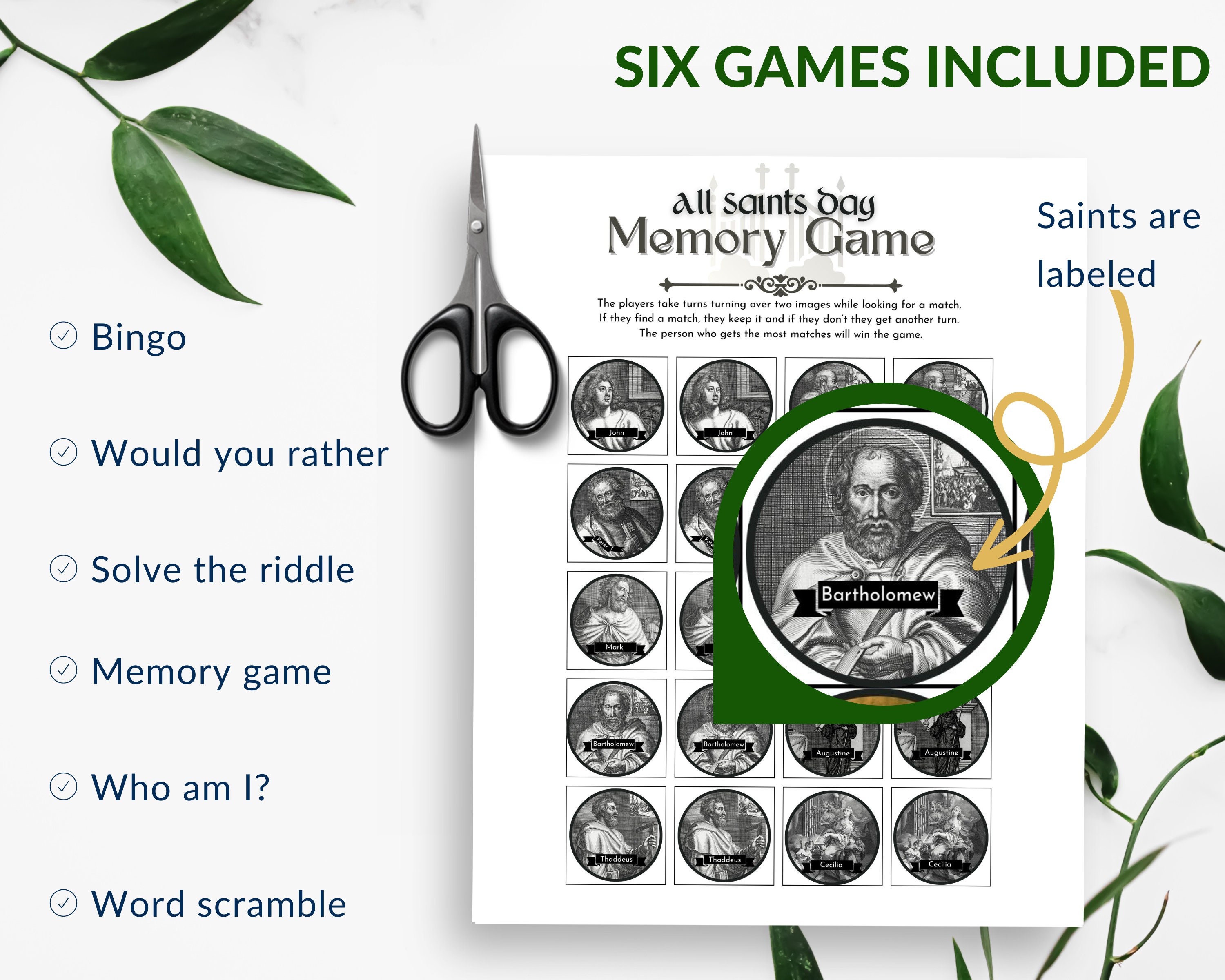 All Saints Day Party Bundle, Game Bundle, Bingo, Catholic Learning ...