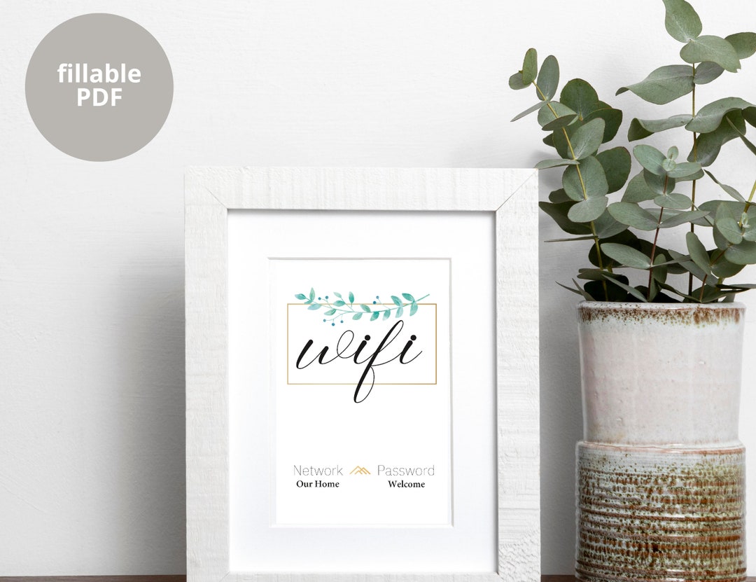 Editable Wifi Password Sign Printable Short Term Rental Vacation ...