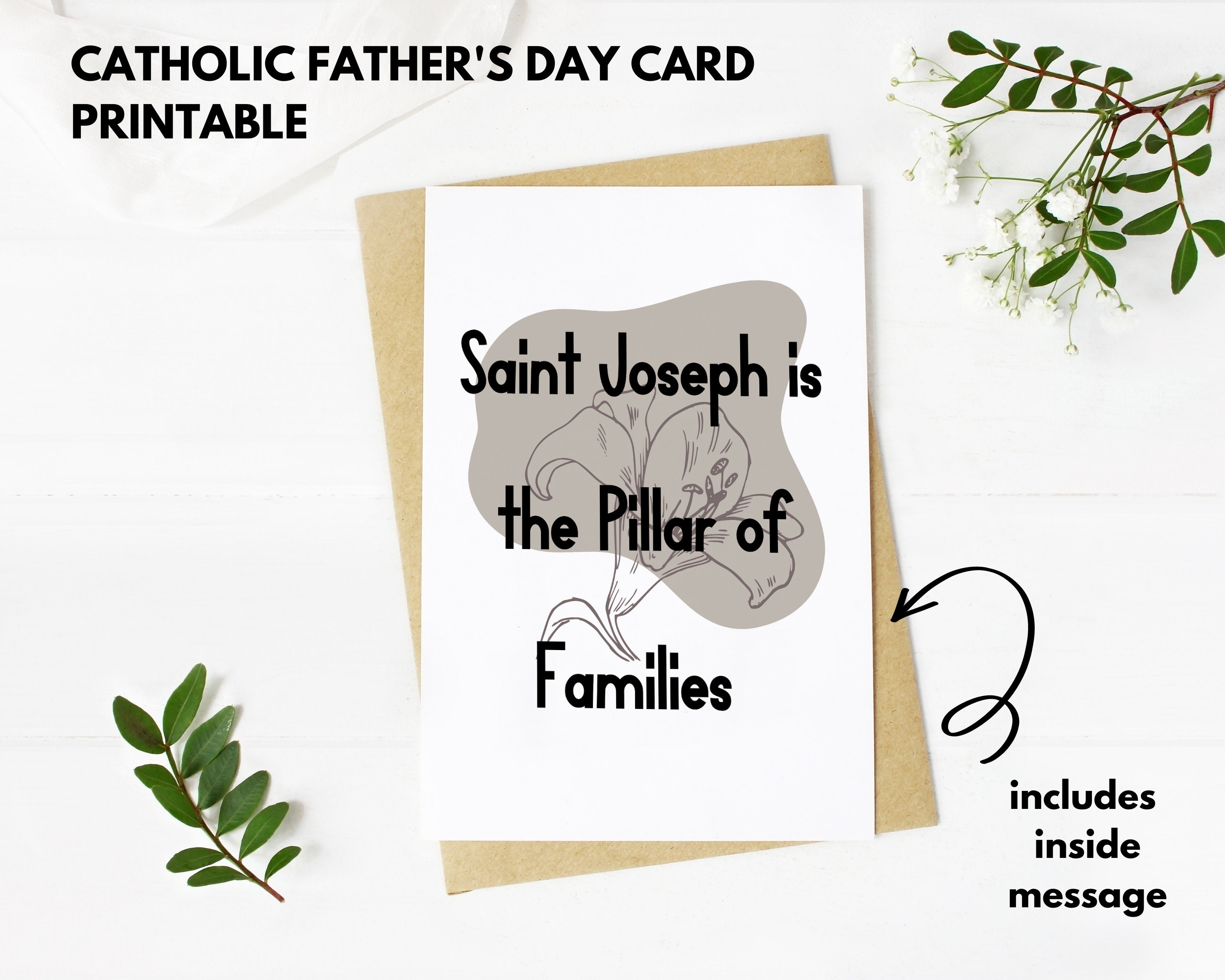 Catholic Fathers Day Card Gift From Wife, St Joseph, Catholic Dad ...