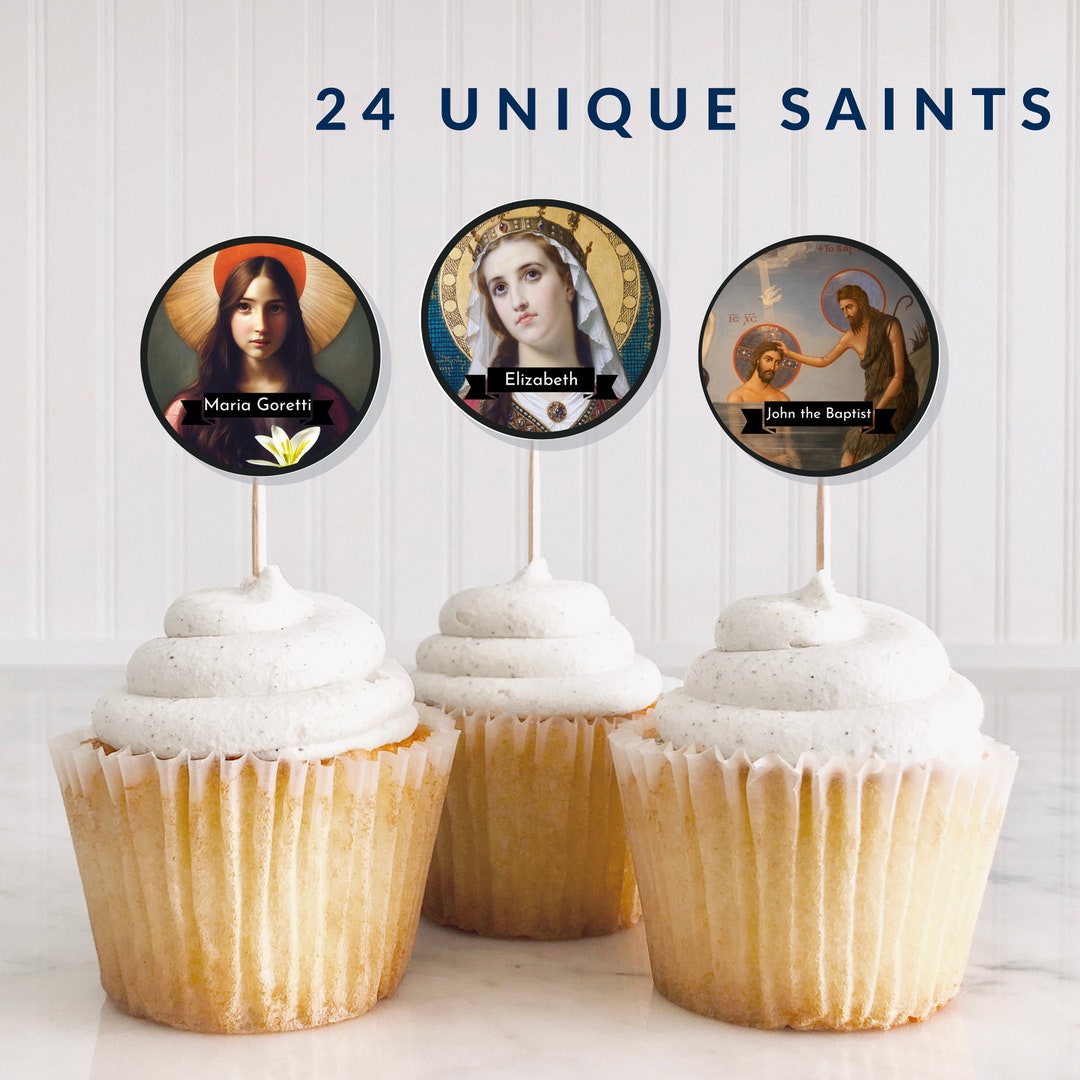 All Saints Cupcake Toppers Day Party Printable, Catholic Halloween ...
