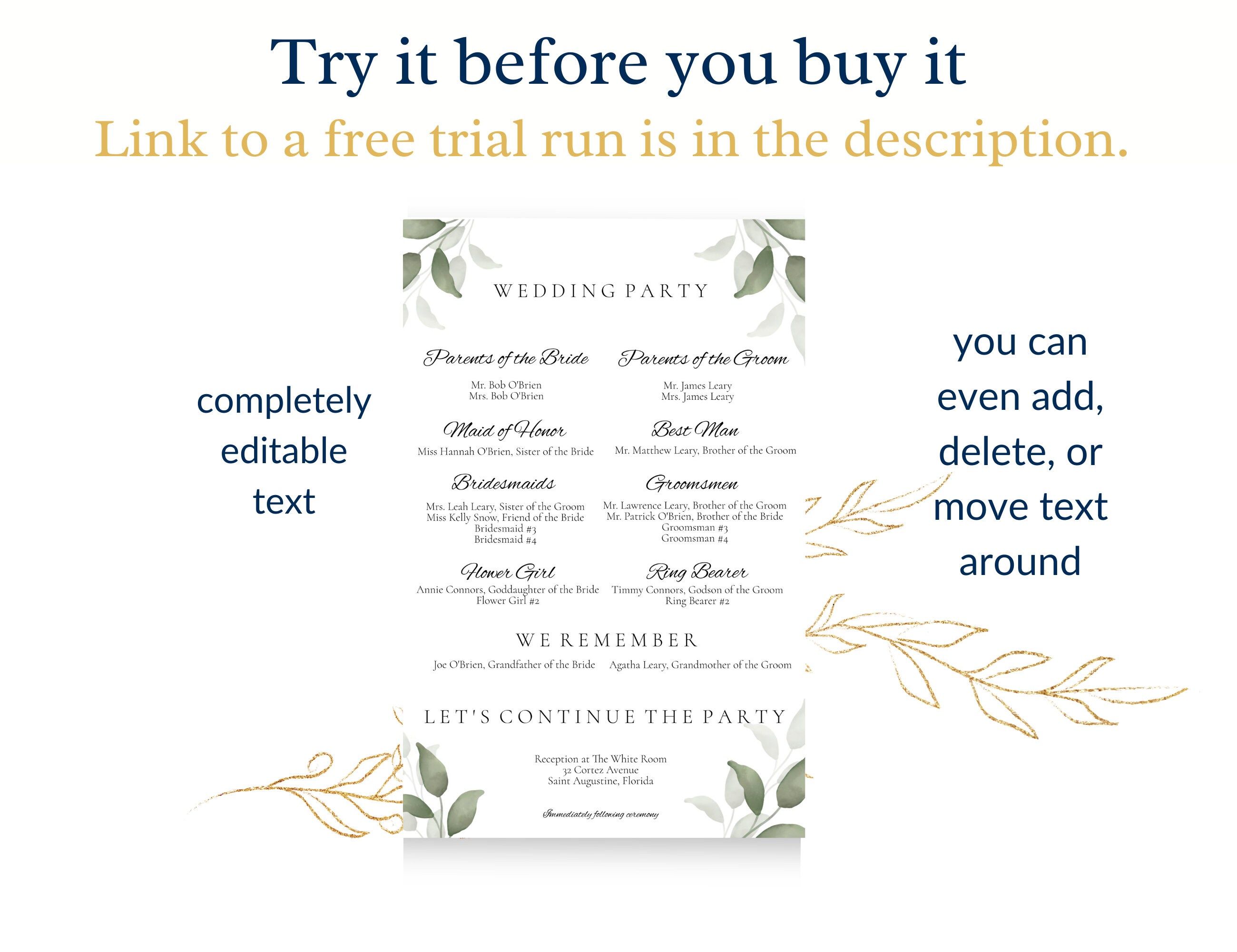 Catholic Wedding Program Template, Liturgy Only, Without Mass, Editable ...