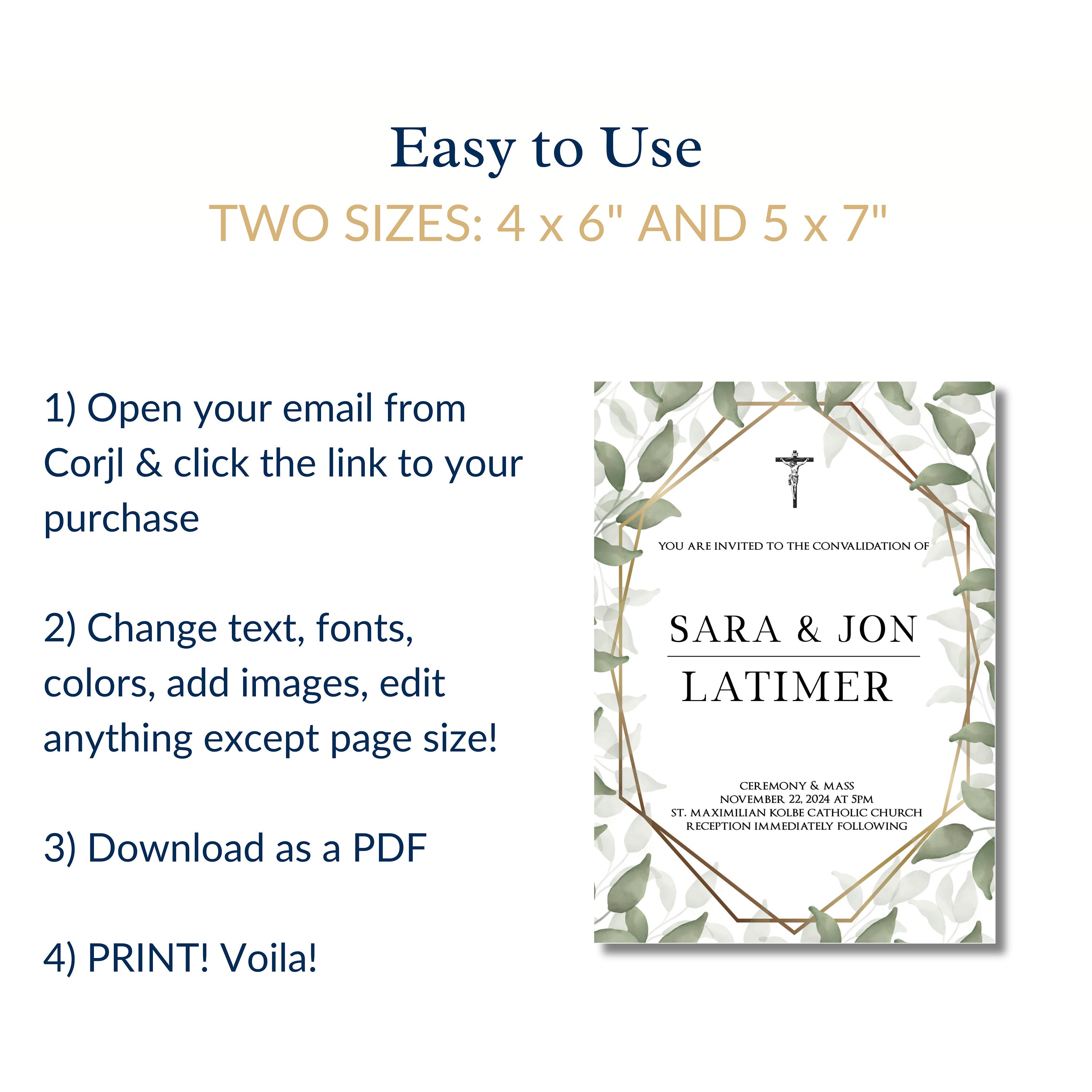 Convalidation Invitation for Catholic Wedding Ceremony Template, With ...