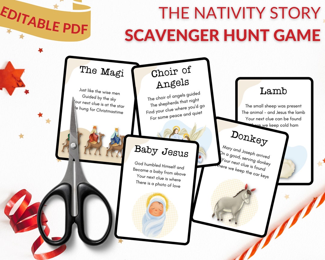 Christmas Scavenger Hunt Game Printable for Kids and Teens Outside or ...