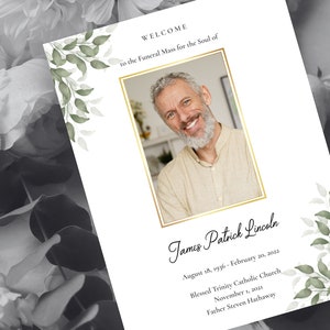 Catholic Funeral Program Template Catholic Mass Service - Etsy
