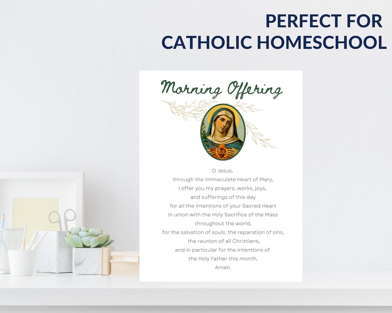 Catholic Morning Offering PDF Prayer Daily Traditional Card Liturgical ...