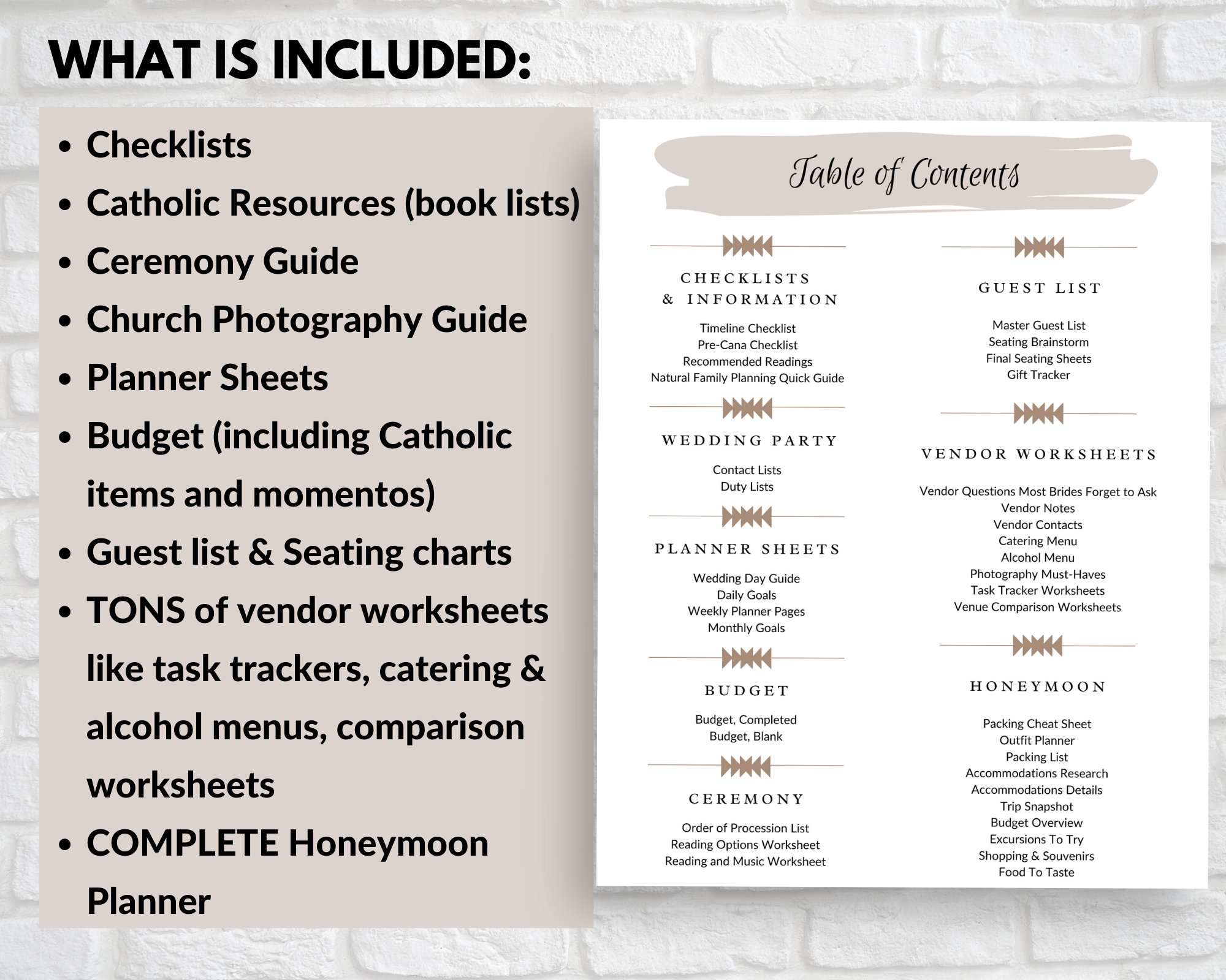 Catholic Wedding Planner Printable Wedding Planner Book Personalized ...