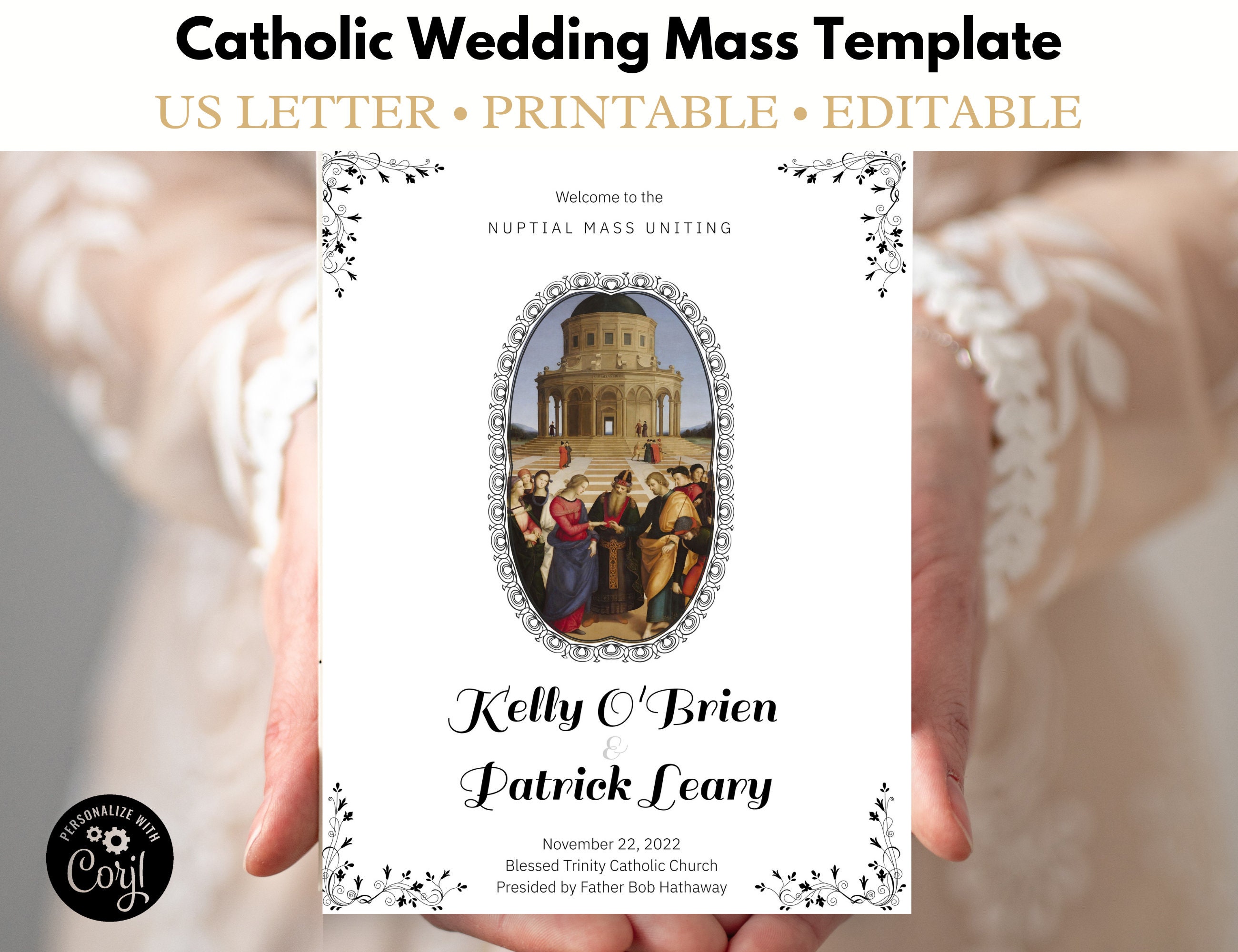 Catholic Wedding Program Template, Wedding Mass Program Template ...