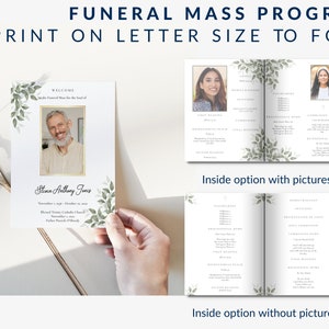Catholic Funeral Program Template Bundle With Thank You Cards Catholic ...