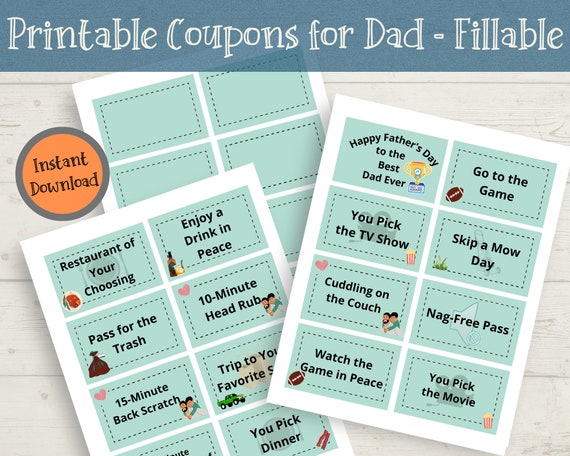 Fathers Day Gift Fill in the Blank Easy Gift Idea Dad Love | Etsy