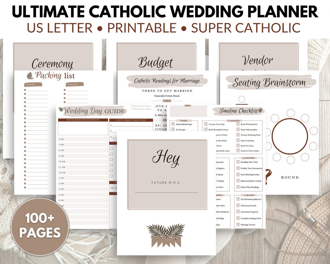 Catholic Wedding Planner Printable Wedding Planner Book Personalized ...