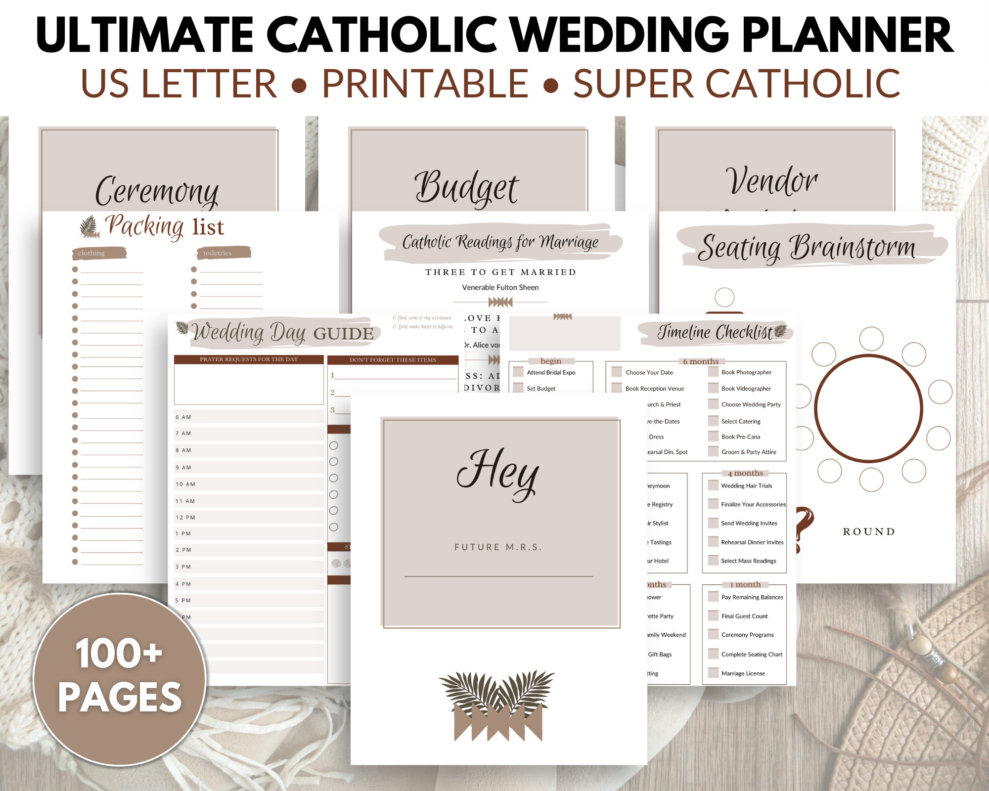 Catholic Wedding Planner Printable Wedding Planner Book Personalized ...