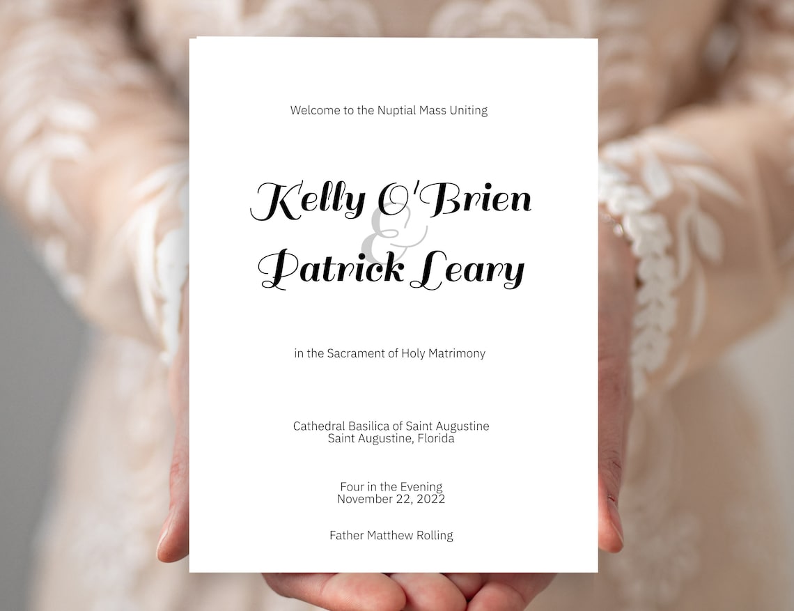 Catholic Wedding Program Template PDF Template Editable - Etsy